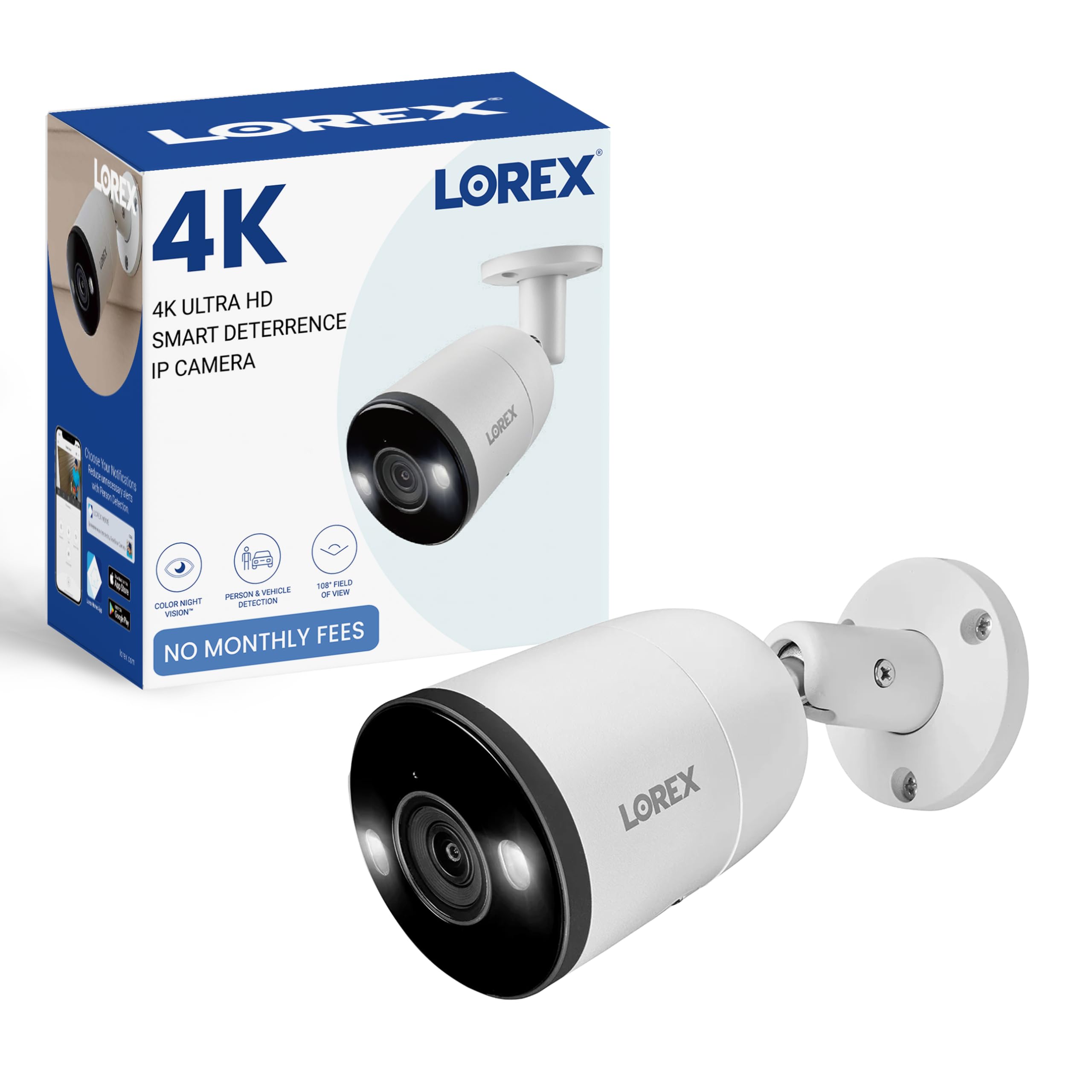 Lorex 4K Smart Deterrence IP Security Camera | Outdoor Wired – Batten